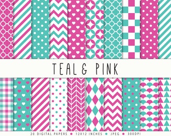 Purple and Teal Digital Paper Peacock Wedding Purple