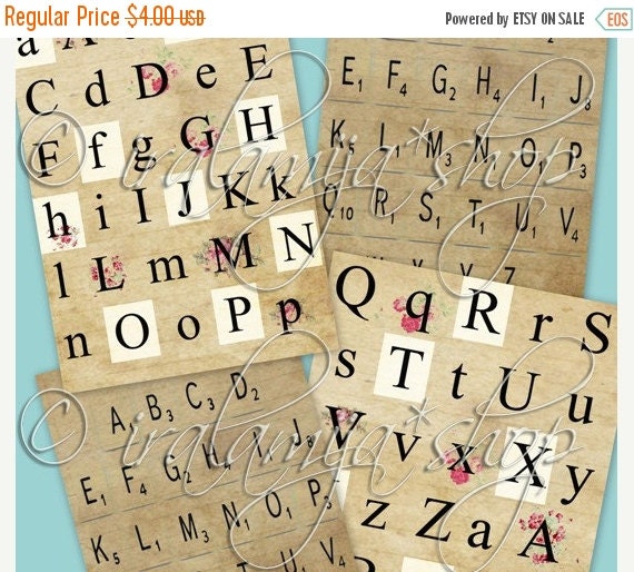 SALE LETTERS alphabet Collage Digital Images printable