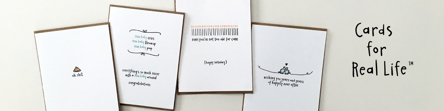 Funny Hand Lettered Greeting Cards for Real Life by carolyndraws