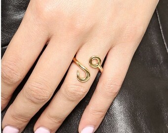 Fish hook ring | Etsy