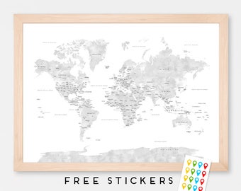 World map poster | Etsy