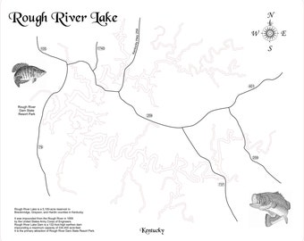 Kentucky lake map | Etsy