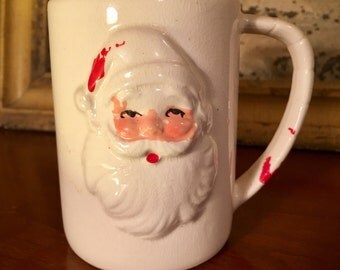 Vintage santa mugs | Etsy