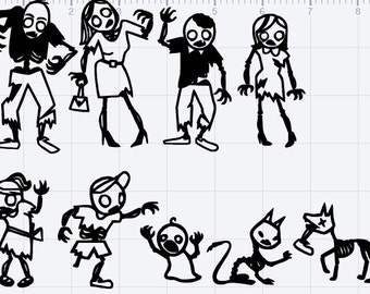 Zombie stick figure | Etsy