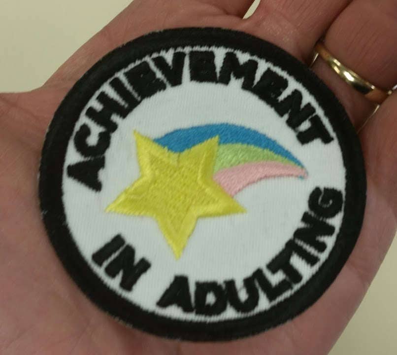 Adult Merit Badge Patch, Achievement in Adulting Patch, Star with ...