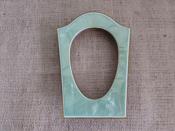 Items similar to Celluloid/Pyralin Frame, Vintage Celluloid Oval Frame ...