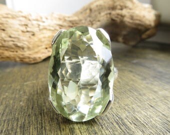 Prasiolite ring | Etsy