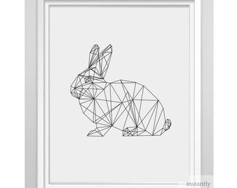 Geometric rabbit | Etsy