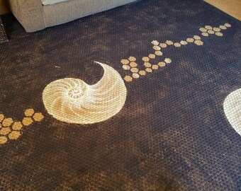 Items similar to FLOORCLOTH Buttons hand painted canvas rug COUNTRY ...