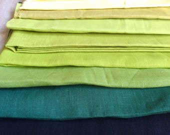 Green linen fabric | Etsy