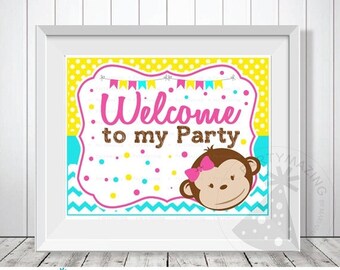 Unique monkey welcome sign related items | Etsy