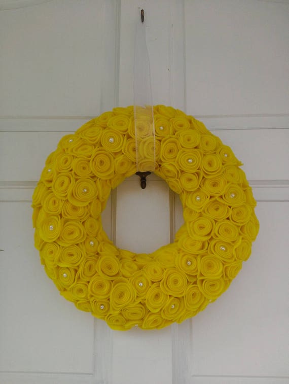 Yellow wreath yellow rose wreath rose wreath spring wreath