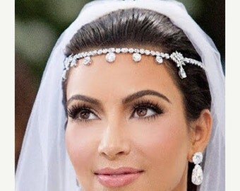 Bridal forehead band | Etsy