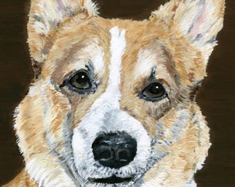 Corgi portrait | Etsy