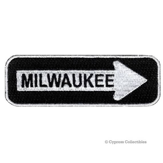 MILWAUKEE ROAD SIGN patch embroidered iron-on One Way Highway