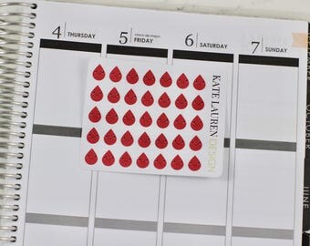 Kawaii Girly Reminder Planner Stickers: Period Menstrual