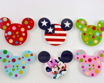 Mickey mouse buttons | Etsy