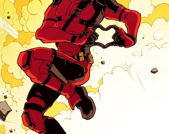 Black and Red Deadpool Beanie Hood Hero hat cap crochet