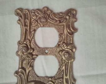 Items similar to BASEBALL PRINT Metal Outlet Cover on Etsy