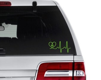 Ekg decal | Etsy