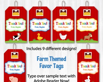 Farm favor tags | Etsy