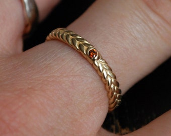 Solid 10k Yellow Gold Thin Braid Ring
