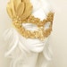Metallic Gold Masquerade Mask With Fabric Roses by SOFFITTA