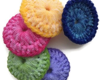 Nylon Pot Scrubber 3 Harvest Themed Dish by AllSylviasCreations