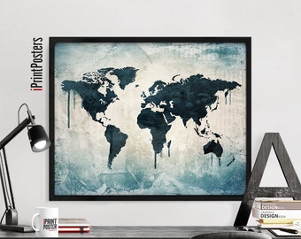 Abstract world map | Etsy