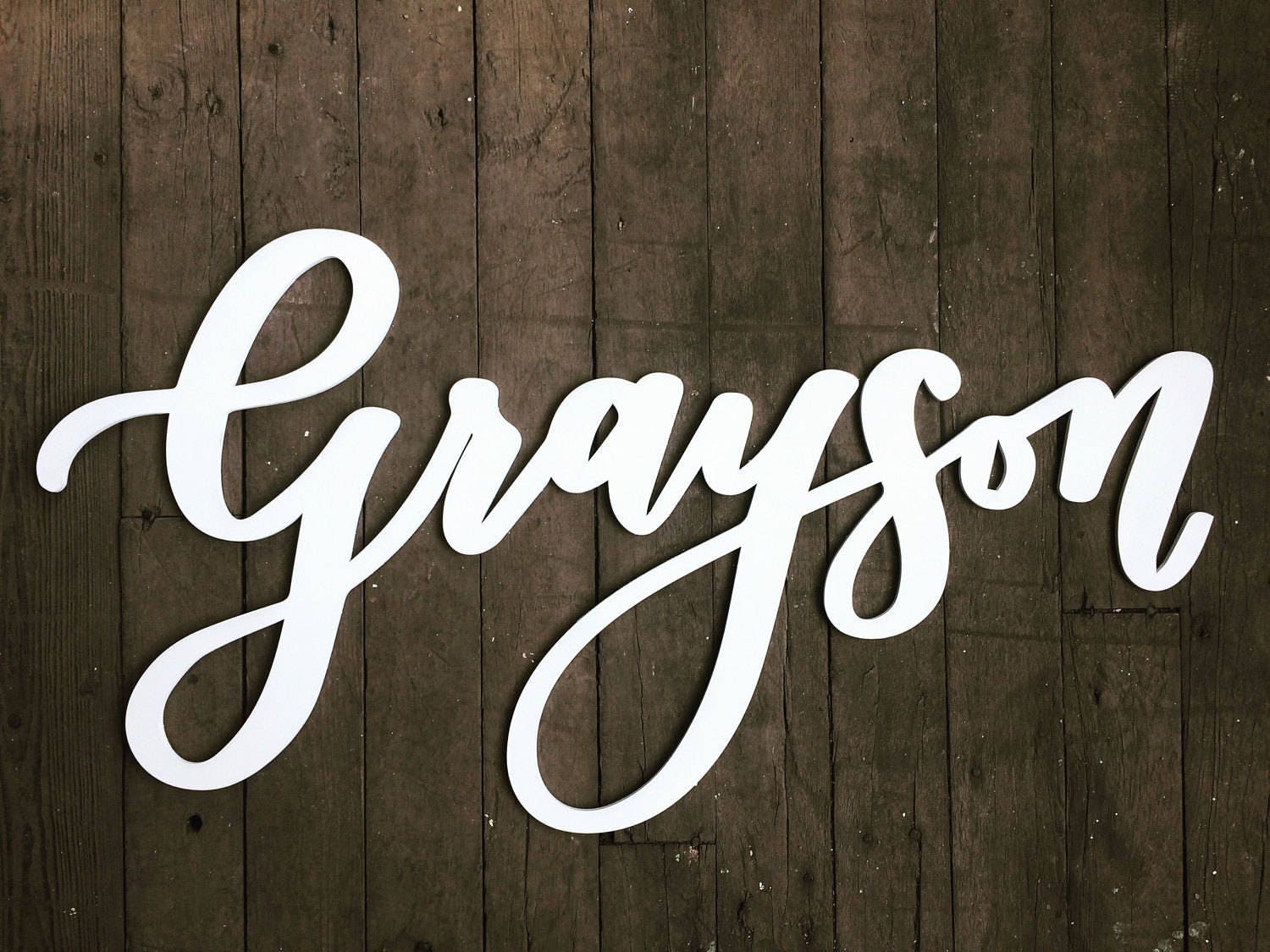 Large Laser Cut Name Sign Original Hand Lettered Calligraphy Large Laser Cut Name Sign Original Hand Lettered Calligraphy