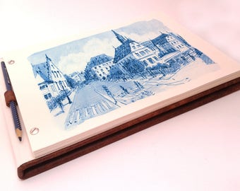 Leather sketchbook | Etsy