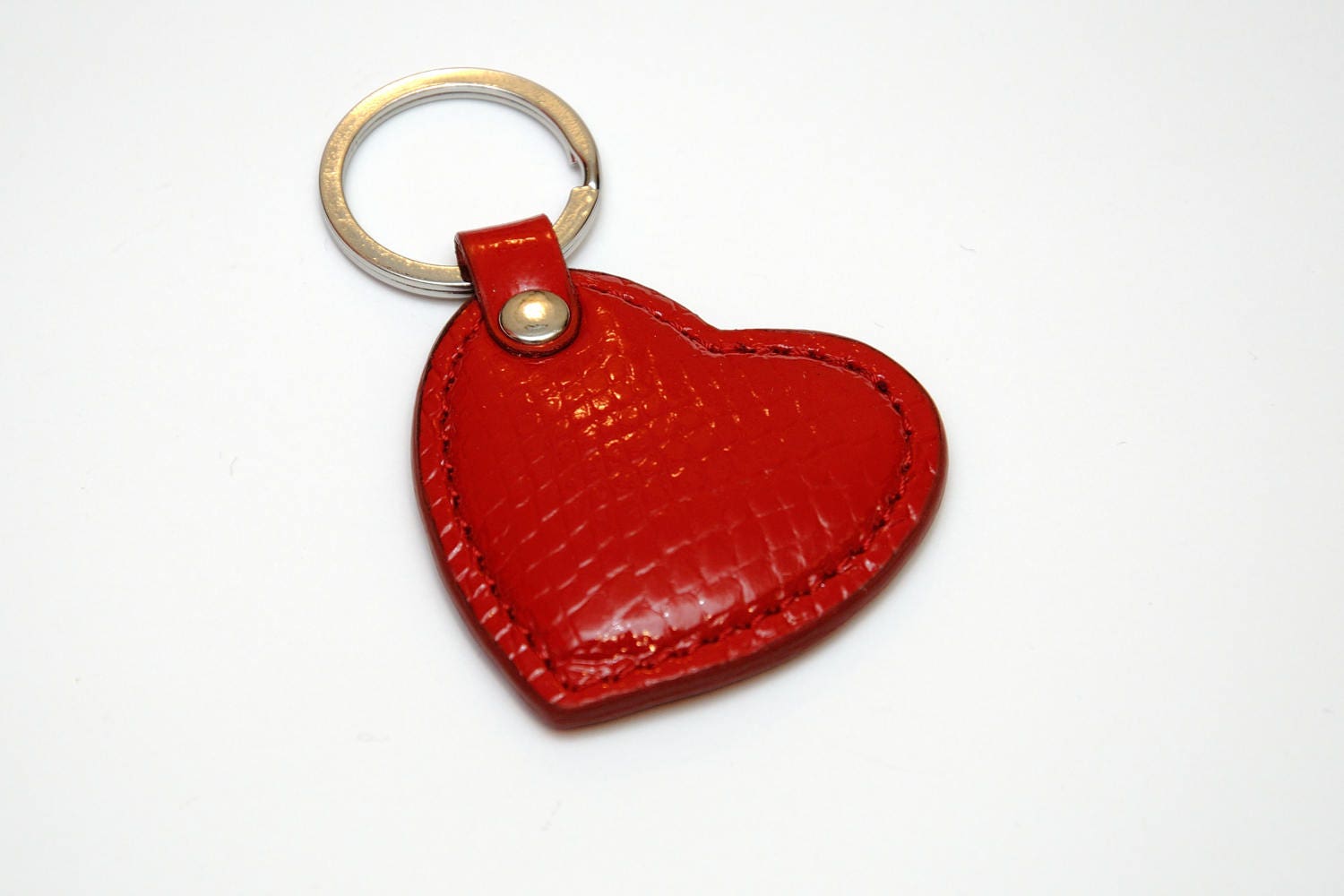 Red Keyring Red Heart Womens Key Chain Leather keychain