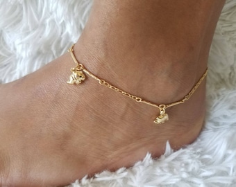 Elephant anklet | Etsy