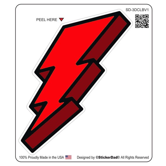 3D dibujos animados rayo V1 color-rojo/tamaño: 4