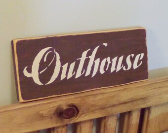 Rustic outhouse sign | Etsy