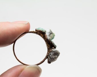 Rough Stone and Crystal Handcrafted Copper by CopperAlchemyCo