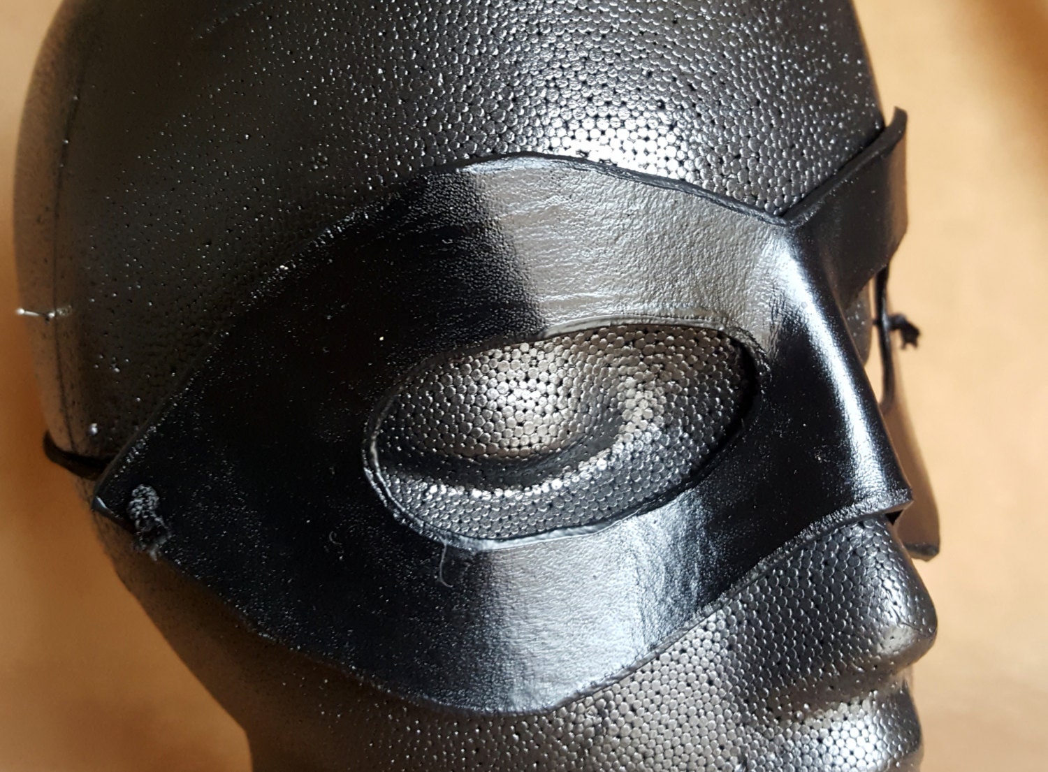 Black Pointed Domino Mask Pointed Edge Molded by wyrdarmouries
