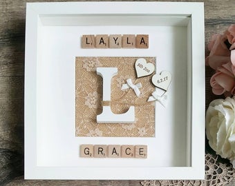 Baby name frame | Etsy