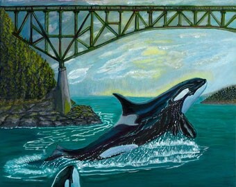 Killer whale art | Etsy