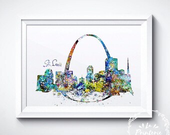 St. Louis Skyline Art Print St. Louis Wall Art St. Louis
