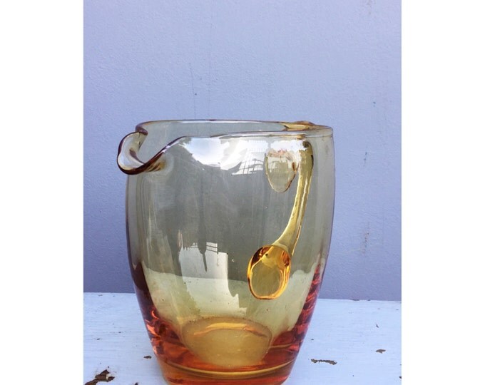 Yellow glass vase | Etsy