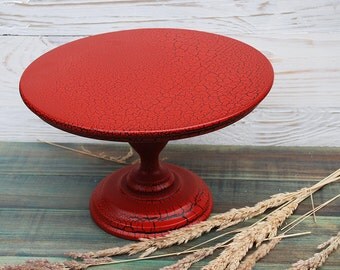 Red cake stand | Etsy
