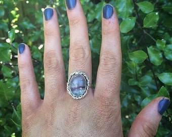 Fluorite ring | Etsy