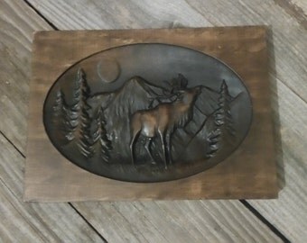 Elk wood carving | Etsy