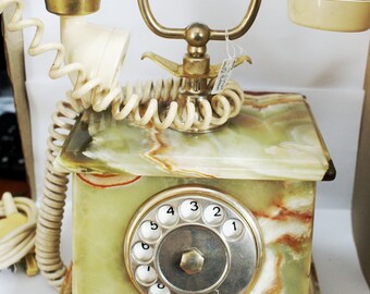 Green rotary phone | Etsy