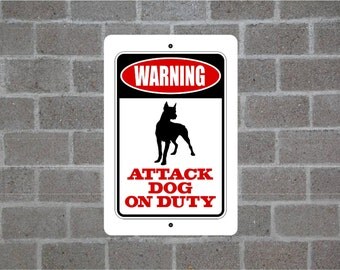 Attack dog sign | Etsy