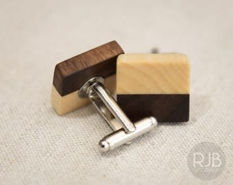 Wooden cufflinks | Etsy
