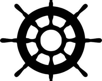 Ship wheel decal | Etsy
