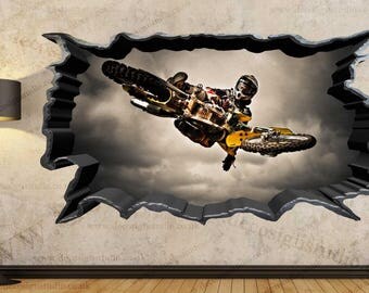 Motocross wall art | Etsy