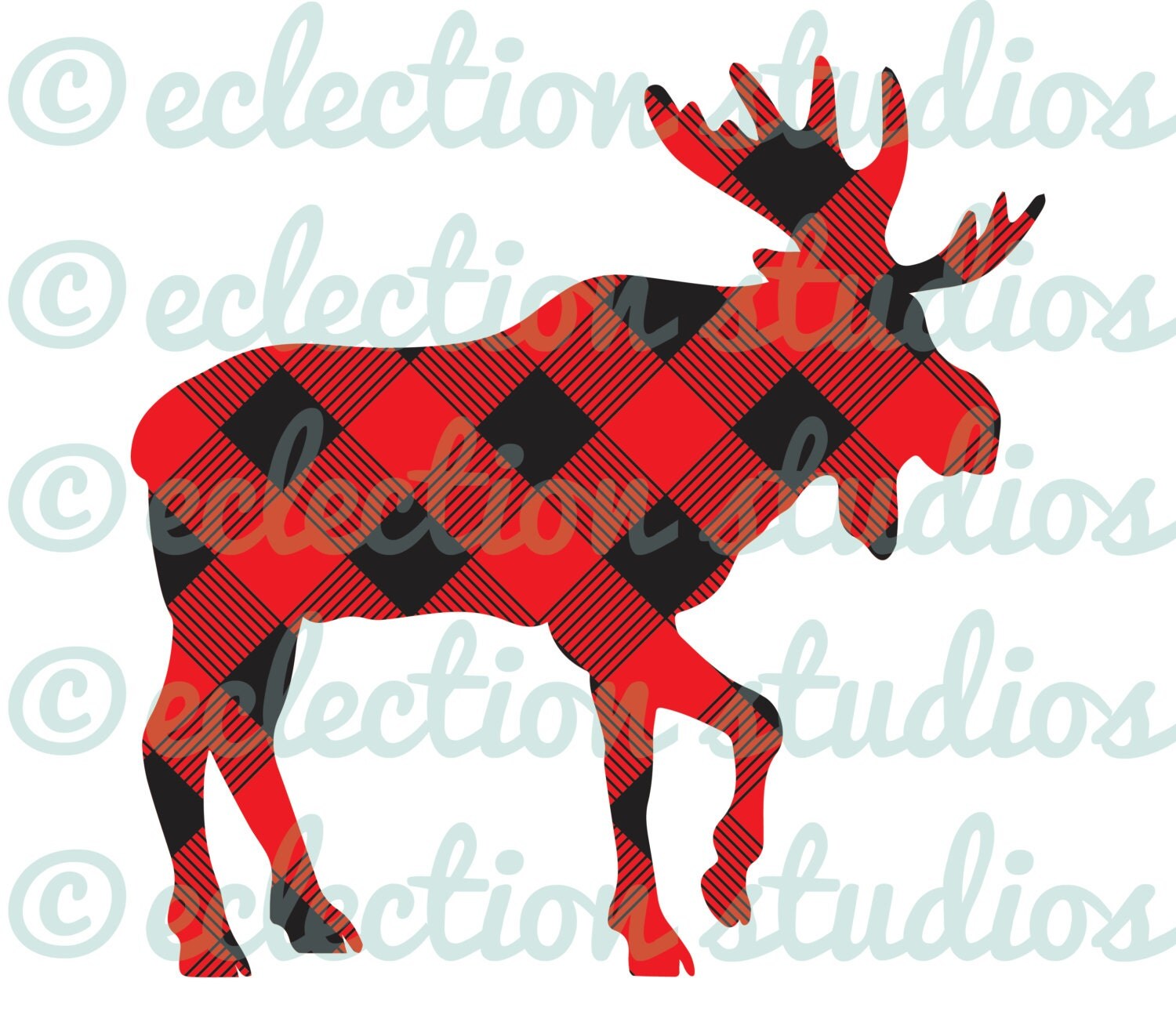 Buffalo Plaid Moose woodland animal lumberjack hipster boy